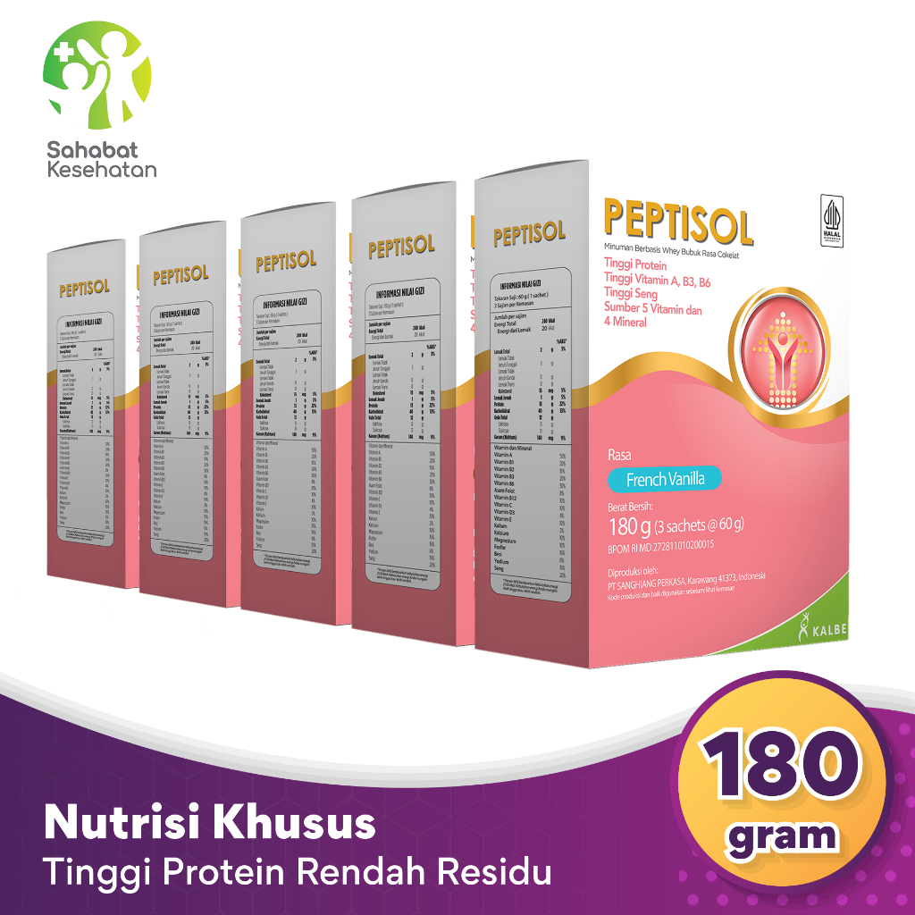 Jual Bundle 5 Box Peptisol - Susu Tinggi Protein Rendah Residu | Shopee ...