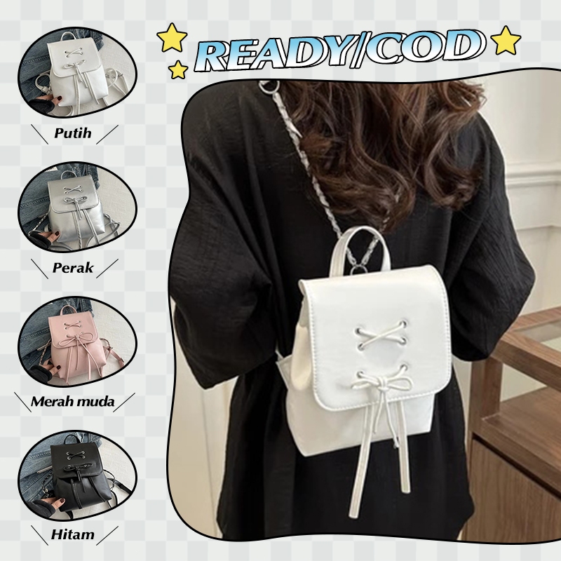 Jual Ready/COD Tas Ransel Mini Tas Bahu Simpul Gaya Balet Tas Ransel ...
