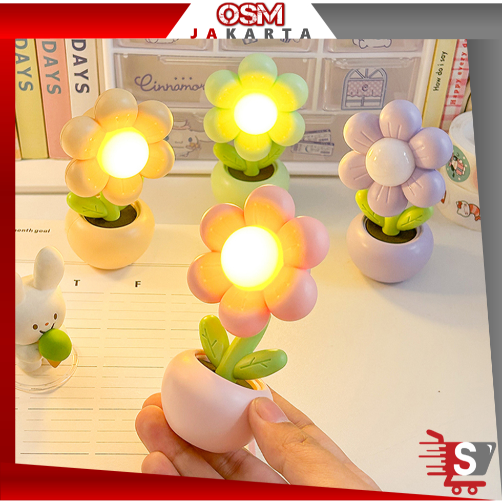 Jual OSM JKT L6468 Lampu Meja Motif Bunga / Lampu Tidur Mini Aesthetic ...