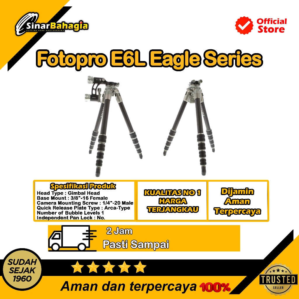 Jual Fotopro E6L Eagle Series Carbon Tripod With Gimbal Ball Head E6H | Shopee Indonesia