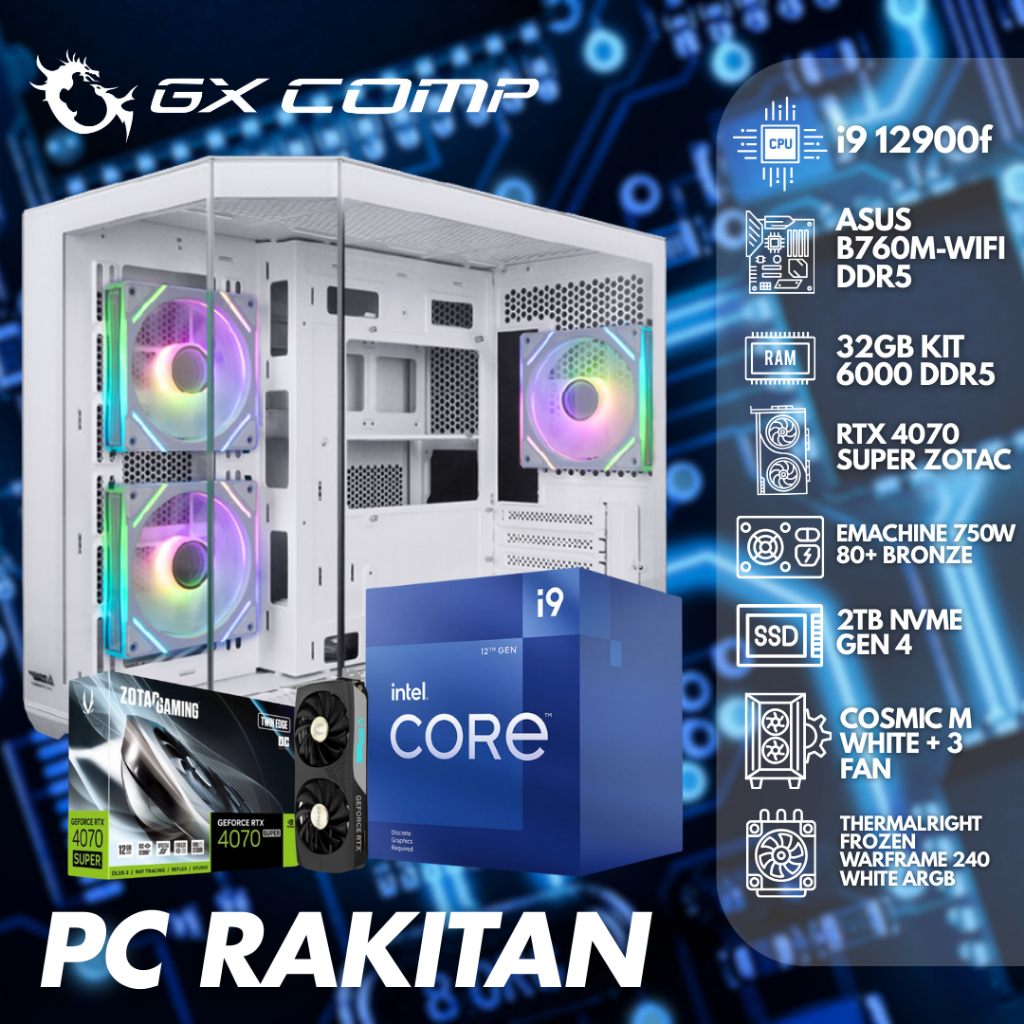 Jual PC RAKITAN INTEL i9 12900f | RAM 32GB KIT DDR5 6000 | RTX 4070 ...