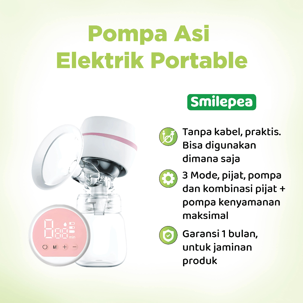 Jual Smilepea Pompa Asi Elektrik Portable Tanpa Rasa Sakit Single Electric Breast Pump ...