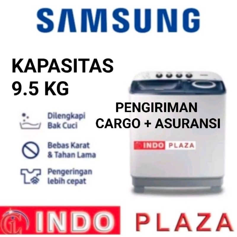 Jual MESIN CUCI 2 TABUNG 9KG / 9KG-9.5KG / 9.5KG SAMSUNG WT95H3330 (CARGO + ASURANSI) | Shopee ...