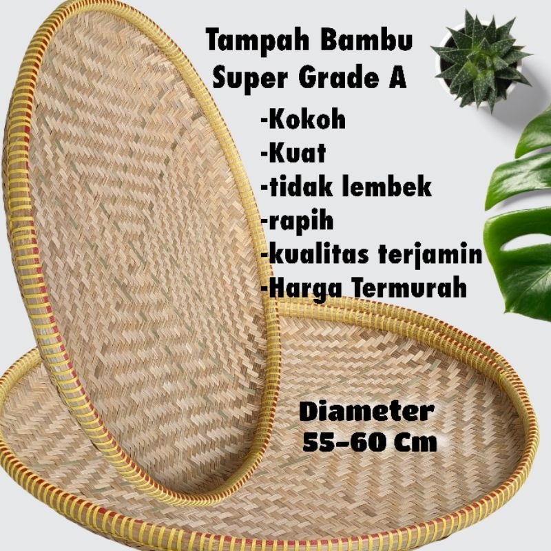 Jual Tampah/nyiru 55-60 cm kualitas super Grade A tampah bambu | Shopee ...