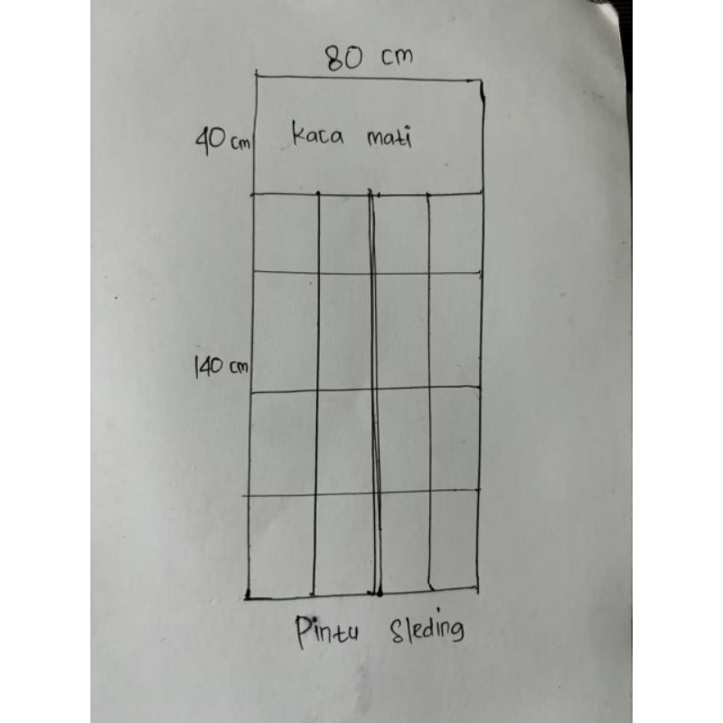 Jual pesanan khusus ukuran lebar 85cm tinggi 180 cm jendela sleding ...