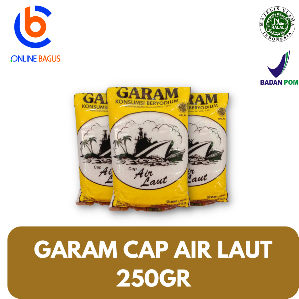 Jual GARAM CAP AIR LAUT 250GR | Shopee Indonesia