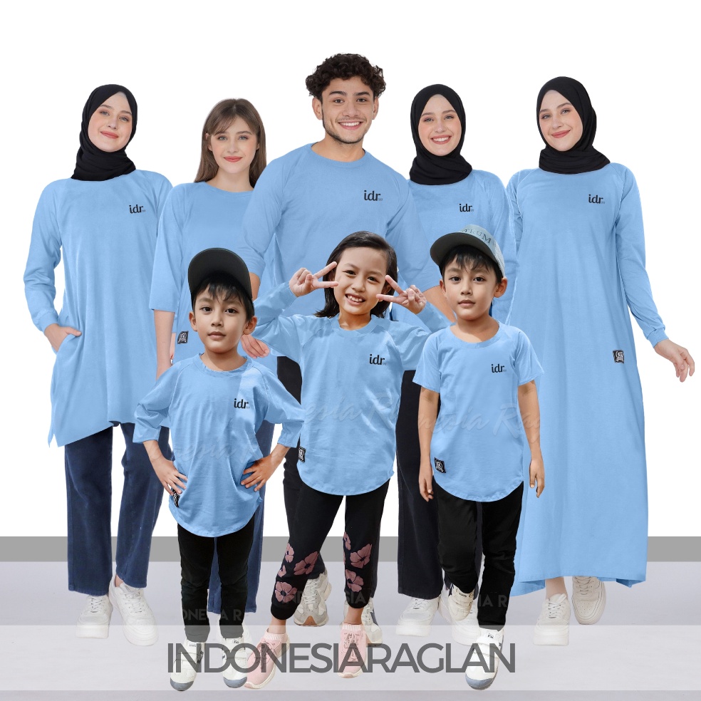 Jual Indonesia Raglan Warna Skyblue Kaos Family Set Keluarga Couple ...