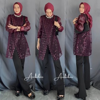 Jual Zize Outer Brokat Organza Full Payet / Tunik Brukat / Baju Hari ...