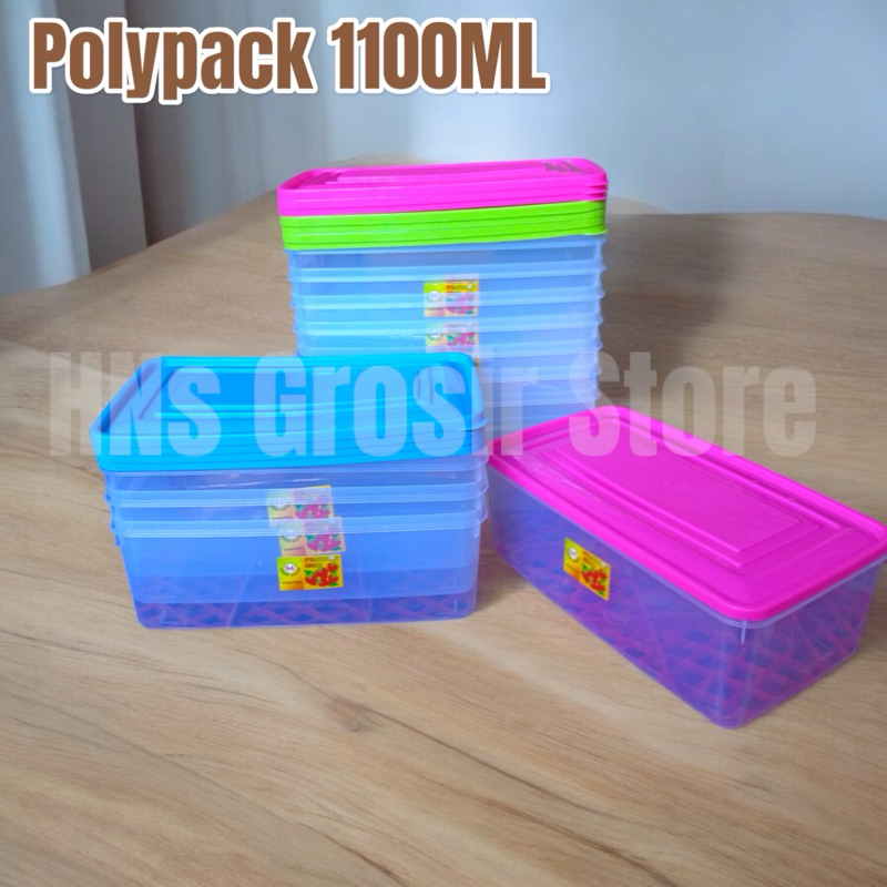 Jual Tepak polypack 1100Ml segi panjang - Tepak penyimpanan serbaguna grosir | Shopee Indonesia