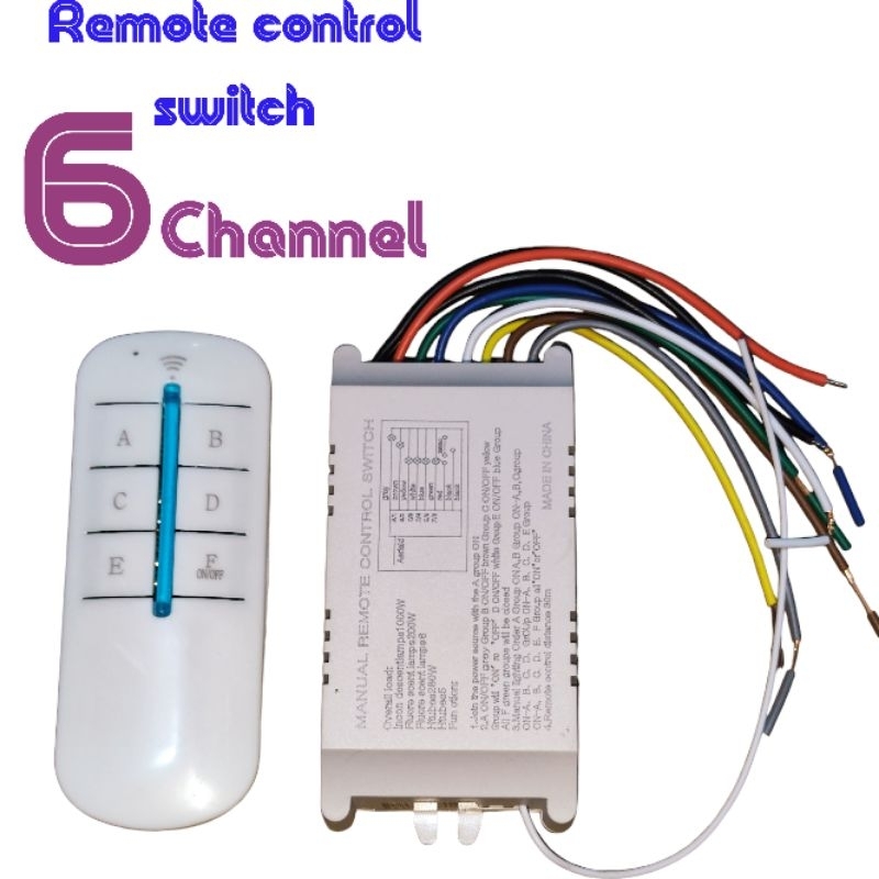 Jual saklar remote 6 channel 220volt / remote control switch 6way 220V ...