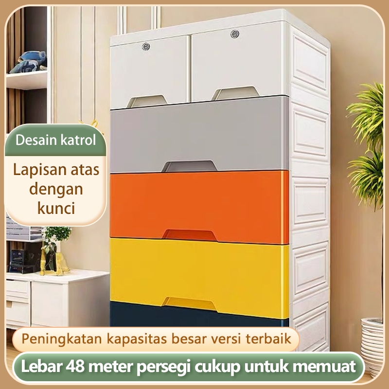 Jual Haoren Lemari Penyimpanan Plastik Susun Kabinet Drawer Storage ...