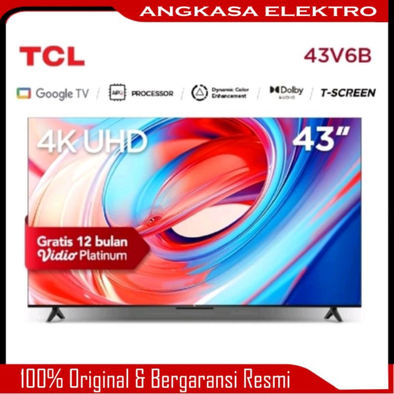 Jual LED TV TCL 43V6B 43 INCH GOOGLE TV UHD 4K - Dolby Audio - Youtube/Netflix - Bluetooth ...