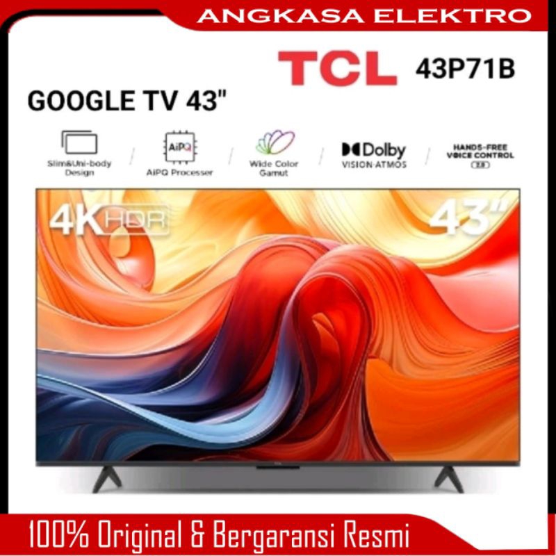 Jual LED TV TCL 43P71B 43 INCH GOOGLE TV UHD 4K - HDR10+ - Dolby Atmos ...
