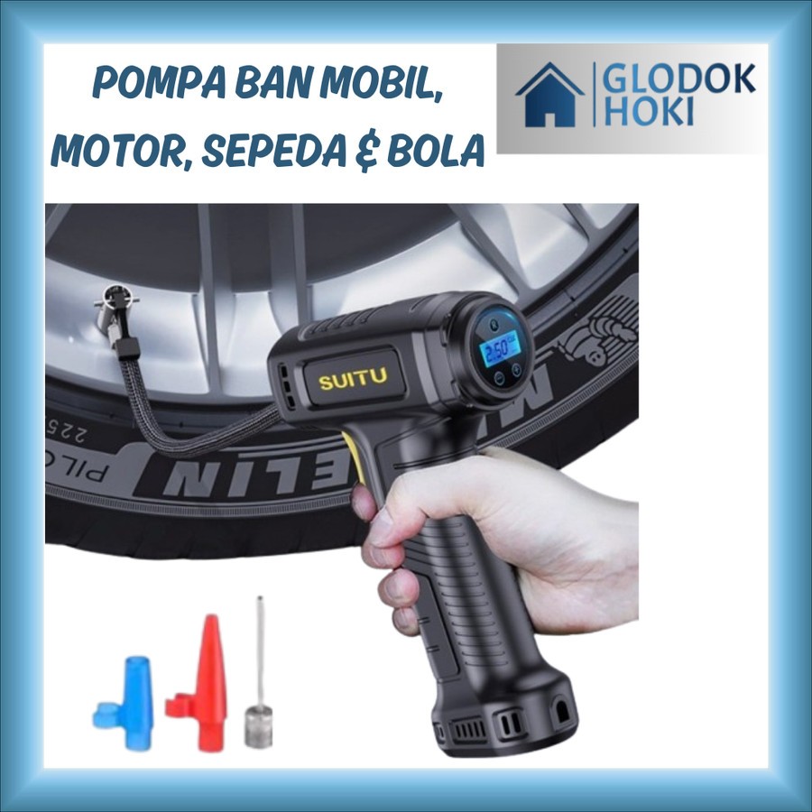 Jual SUITU - KOMPRESSOR UDARA PREMIUM GENGGAM POMPA BAN MOBIL MOTOR ...