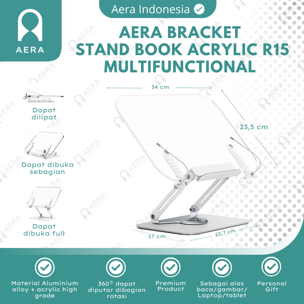 Jual Stand Bracket Book Tablet Laptop iPad Tab Acrylic Bisa Diputar 360 ...