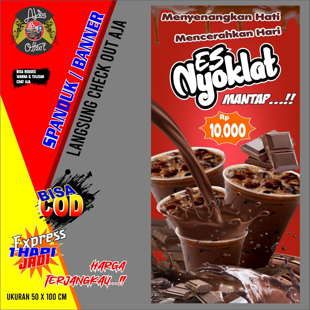 Jual SPANDUK ES NYOKLAT UKURAN 50X100CM | Shopee Indonesia