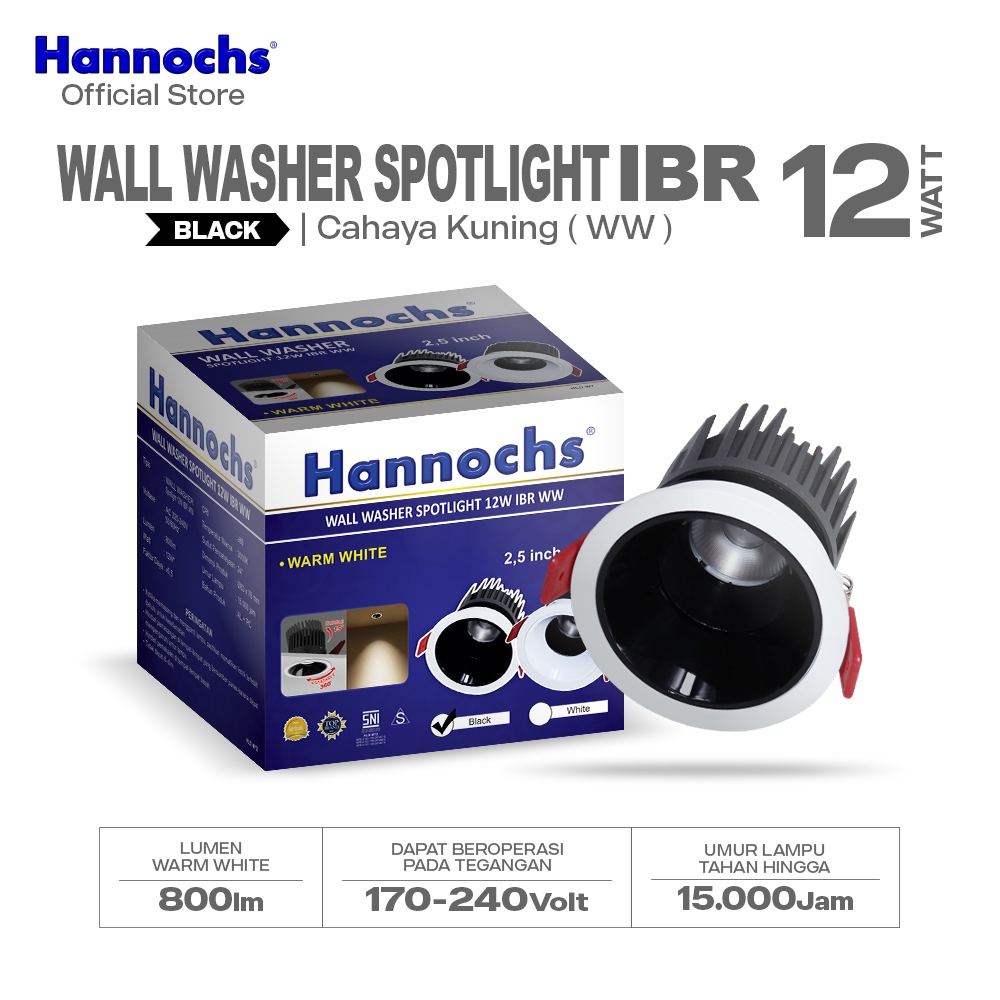 Jual Hannochs Lampu Downlight LED Wall Washer 12W IBR Cahaya Kuning - INBOW Spotlight | Shopee ...