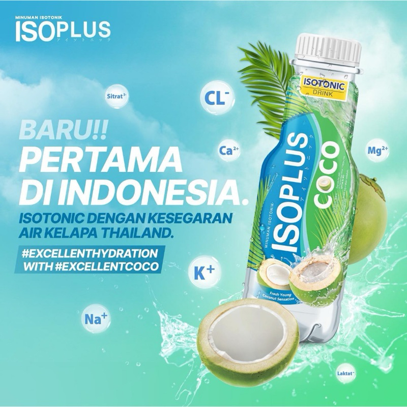 Jual ISOPLUS Coco Minuman Ion Isotonik Botol 350ml dus isi 12pcs ...
