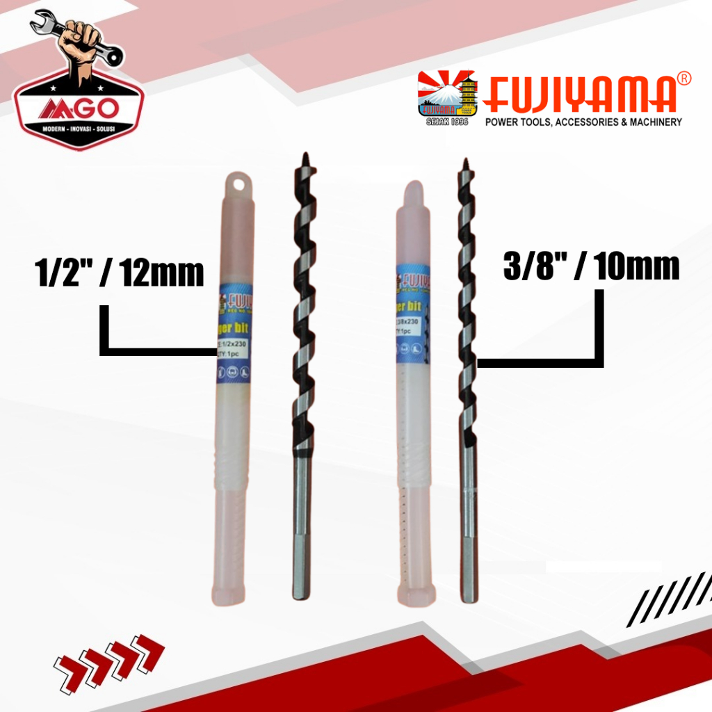 Jual Mata Bor Kayu Spiral / Auger Bit (u/Woodworking) FUJIYAMA ...