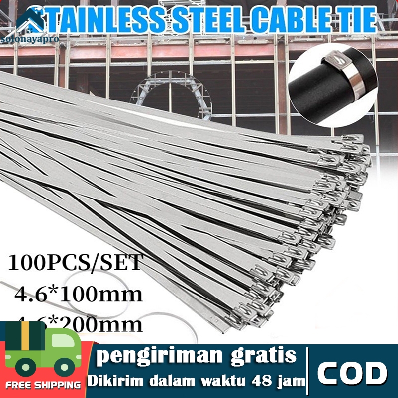 Jual 100PCS Kabel Ties Stainless SS304 / Tali Pengikat Stainless ...