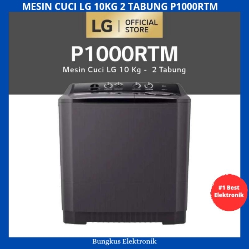 Jual MESIN CUCI LG 2 TABUNG 10KG P1000RTM TWIN TUB LG 10KG | Shopee ...