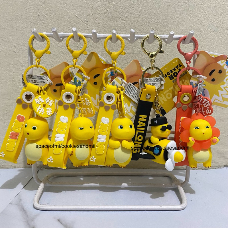 Jual [READY STOCK ORI] KEYCHAIN NAILONG DINO KUNING KEYRING DINO KUNING ...