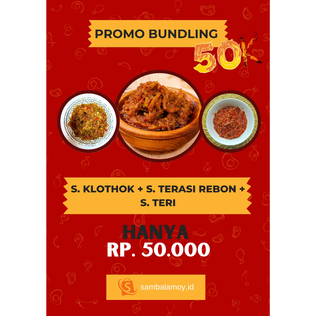 Jual Amoy 3 Botol Sambal 50K Isi Sambal Teri + Sambal Ijo Klotok ...