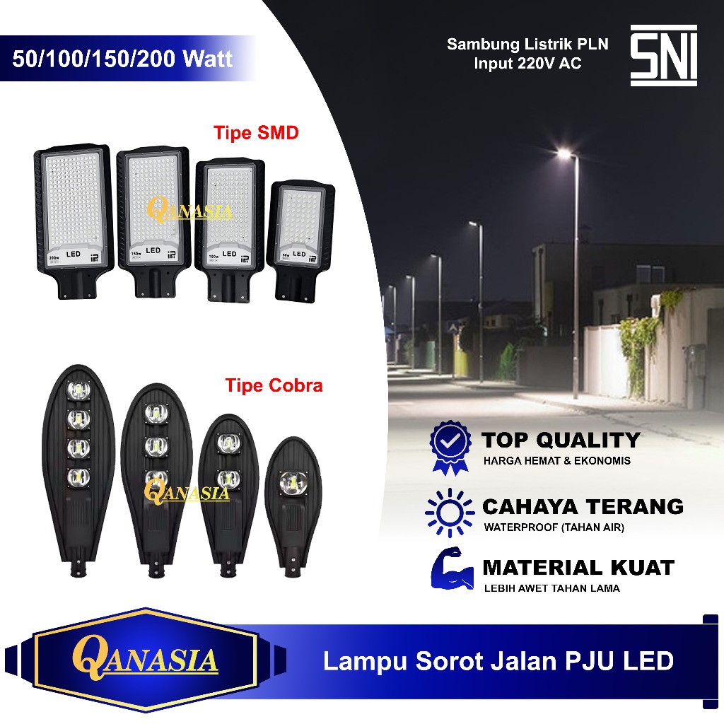 Jual Lampu Jalan PJU 50 100 150 200 Watt PJU LED 50W 100W 150W 200W SNI | Shopee Indonesia