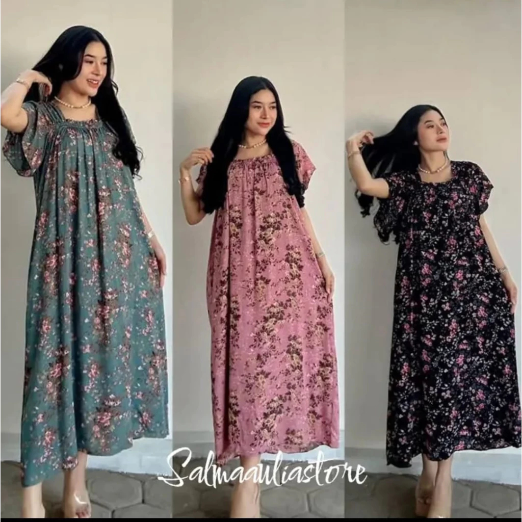 Jual Discount 100rb 3pcs Baju Dress Daster Fuji Rayon Kerut Karet Depan ...