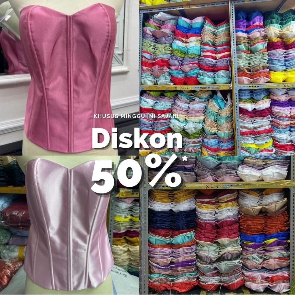 Jual Torso Bustier Satin Ukuran Standar Torso kamisol / Kemben Daleman ...