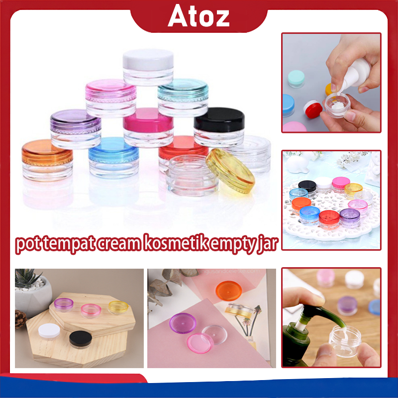 Jual tempat cream mini/wadah cream pot jar cream bulat & petak/pot jar ...