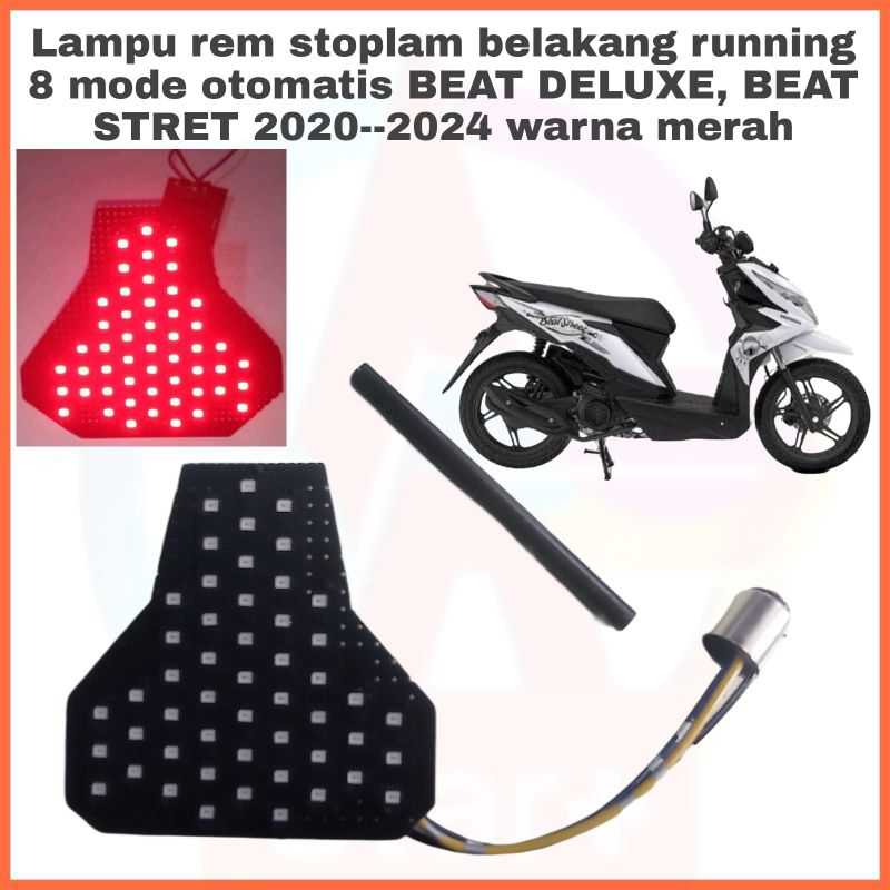 Jual Lampu rem stoplam belakang running 8 mode otomatis BEAT DELUXE ...