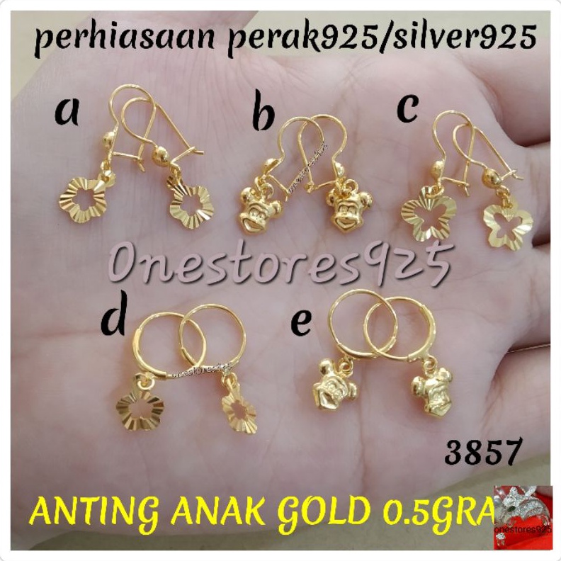 Jual KODE S29L ANTING ANAK PERAK 925 ASLI MIKI LAPIS EMAS KUNING 5GRM | Shopee Indonesia