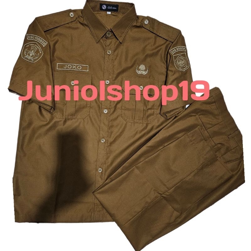 Jual SERAGAM PNS FULL BORDIR TIMBUL 3D/KEMEJA PNS /KEMEJA ASN/SERAGAM ...