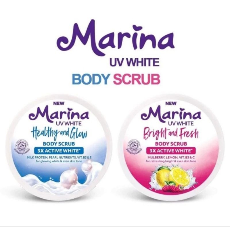Jual MARINA UV White Body Scrub 200ml(Kemasan Baru) | Shopee Indonesia