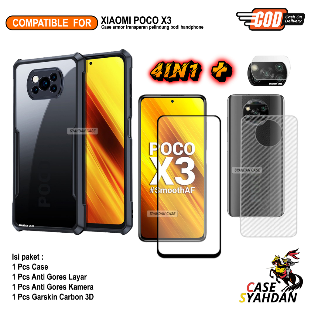 Jual Paket 4in1 Case Xiaomi Poco X3 X3 GT X3 NFC X3 Pro Softcase Fusion ...