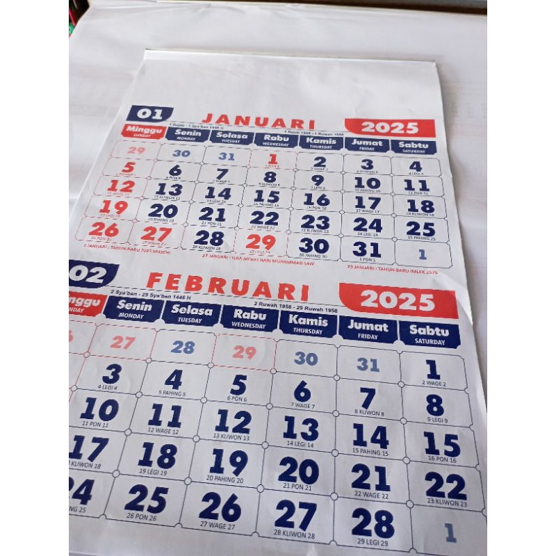 Jual Kalender Dinding Dwi Bulan 6 Lembar 2025 | Shopee Indonesia
