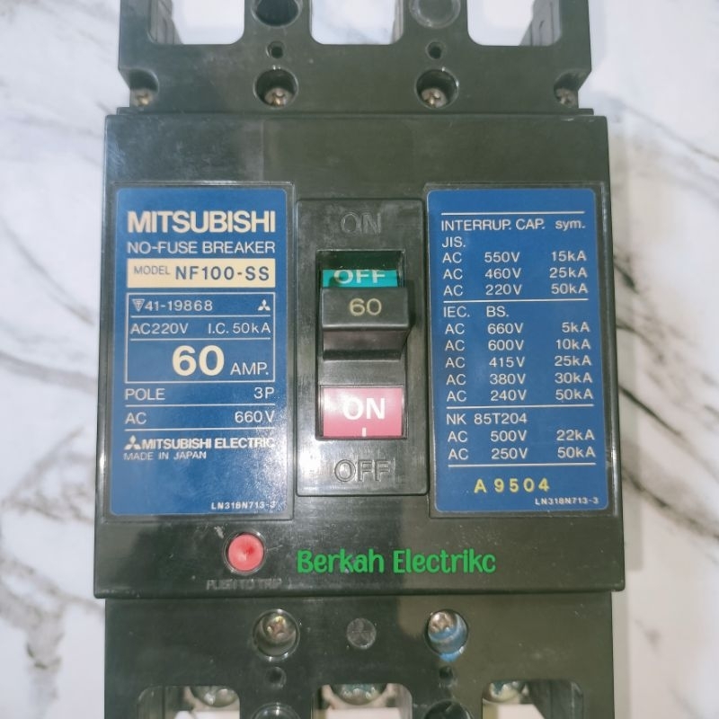 Jual MCCB MITSUBISHI MODEL NF 100-SS 60A | Shopee Indonesia