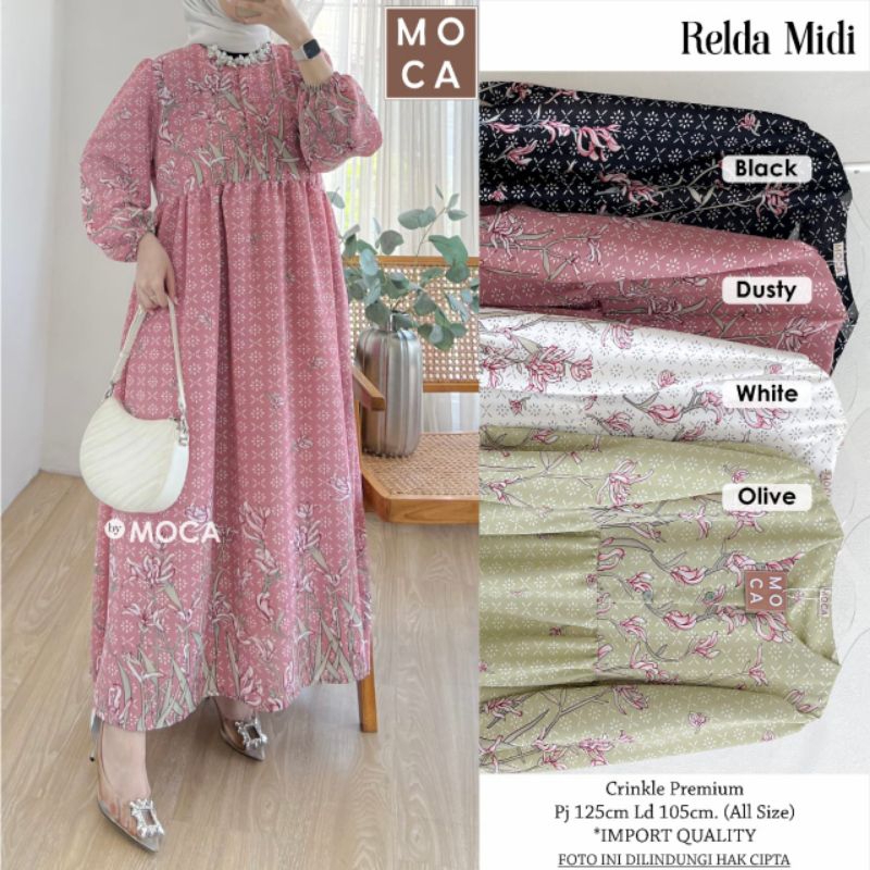 Jual Relda midi dress by Moca | Shopee Indonesia