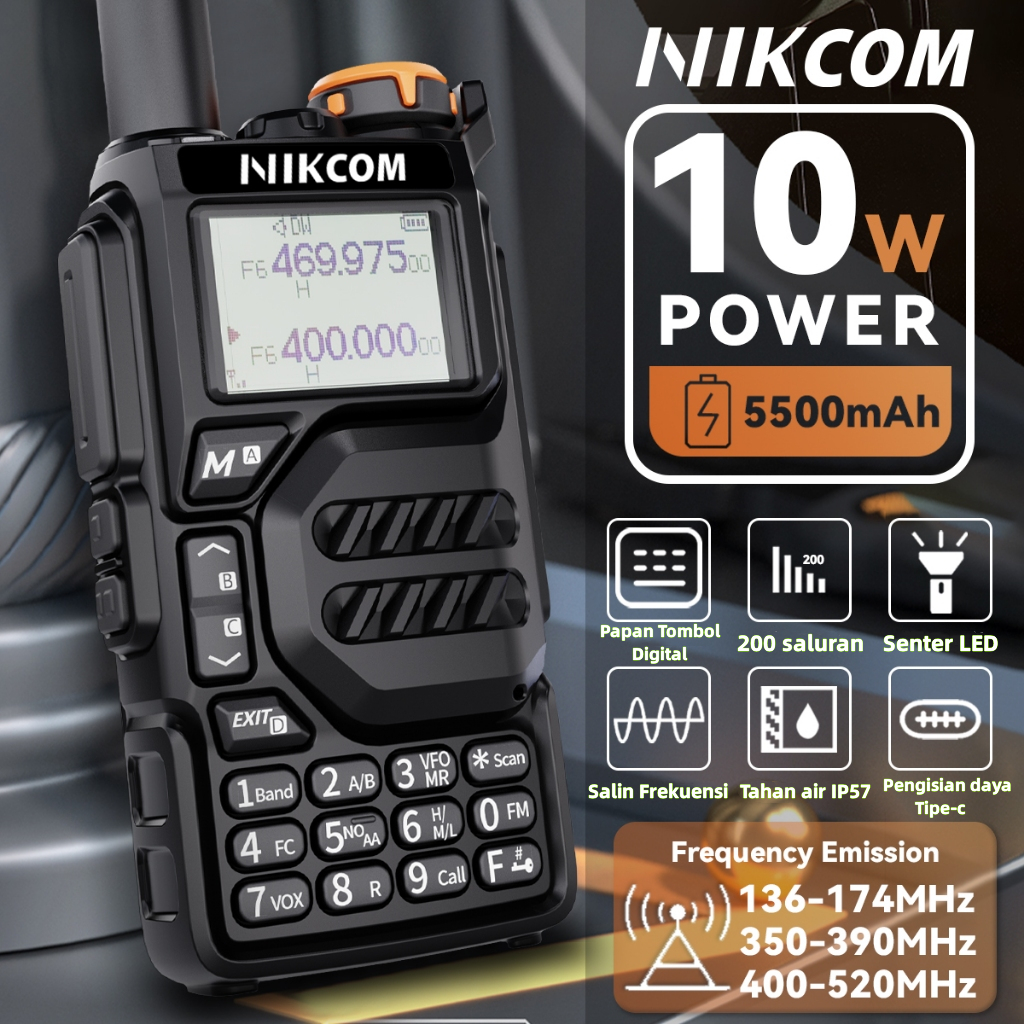 Jual Handy Talky 20KM HT NIKCOM X8 Radio Portabel Walkie Talkie Jarak Jauh 10 Watt U/V Radio Dua ...