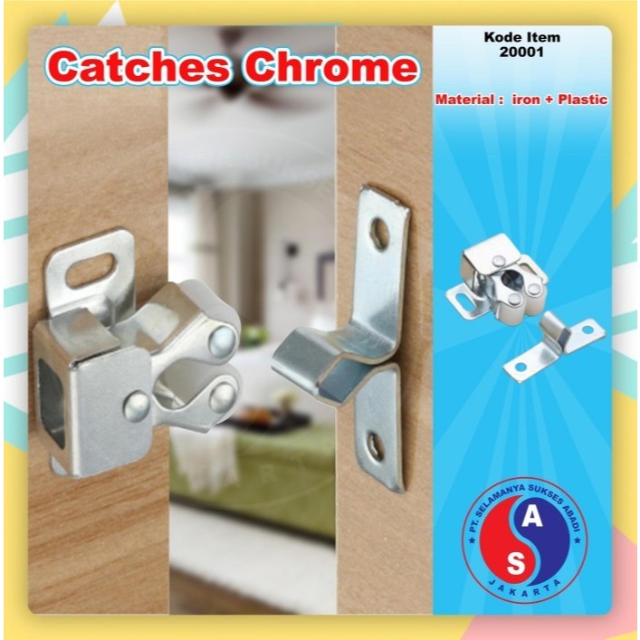 Jual 5 pcs grendel jepit masa capit cepit udang Double Roller catches ...