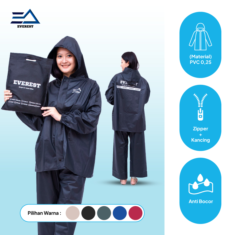 Jual EVEREST OFFICIAL - Mantel Hujan - Jas Hujan Setelan untuk Dewasa Pria dan Wanita Bahan PVC ...
