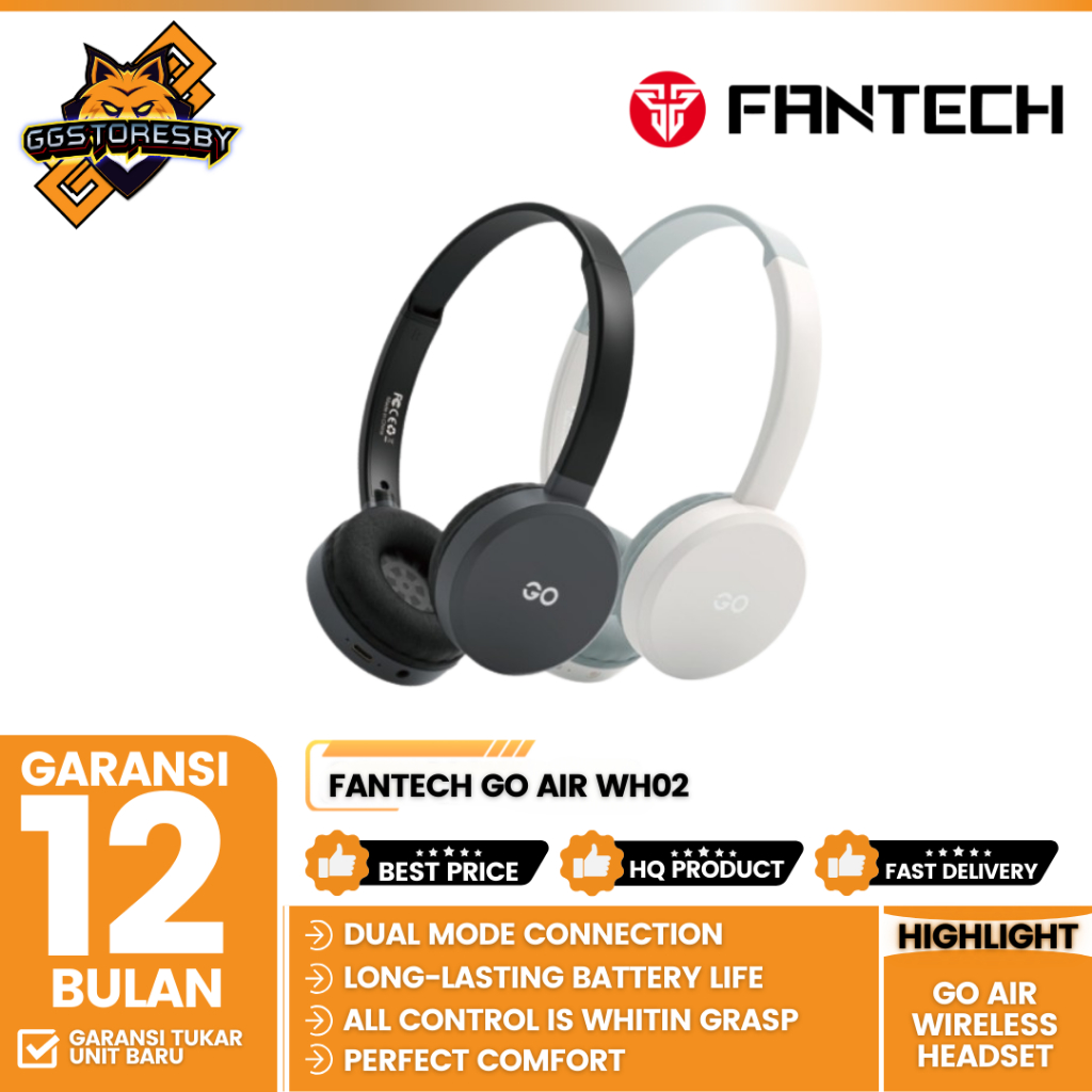 Jual FANTECH GO AIR WH02 BLUETOOTH WIRELESS Headphone | Shopee Indonesia