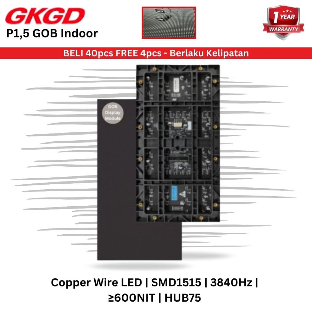 Jual MODUL LED VIDEOTRON PANEL P1,5 GOB INDOOR GKGD COPPER 3840HZ ...