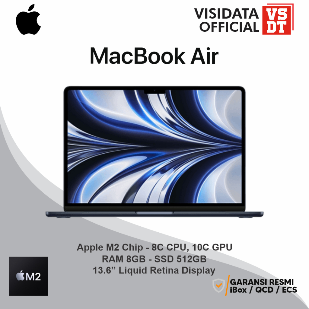 Jual Apple MacBook Air M2 Chip 8C CPU / 10C GPU / 8GB / 256GB / 13"Liquid Retina - Garansi Resmi ...