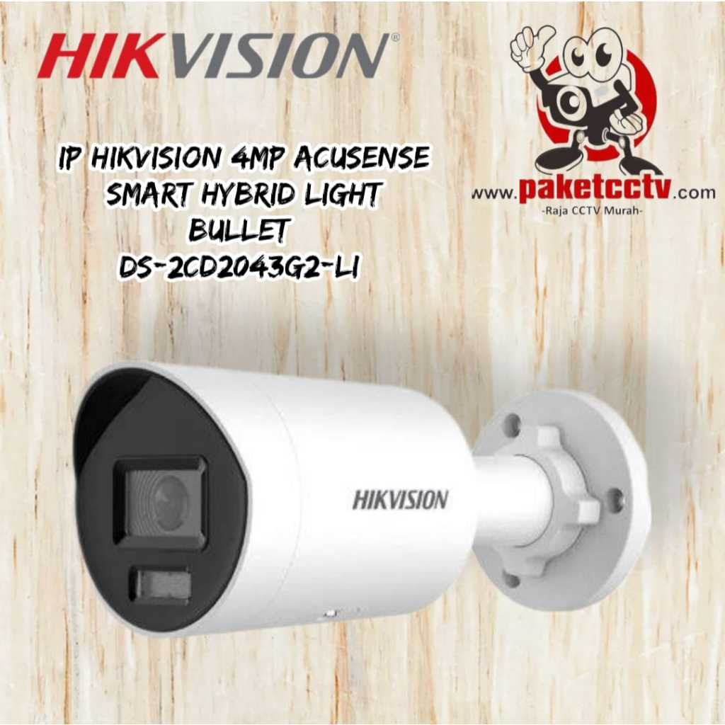 Jual IP CAMERA HIKVISION DS-2CD2043G2-LI 4MP ACUSENSE SMART HYBRID LIGHT BULLET | Shopee Indonesia