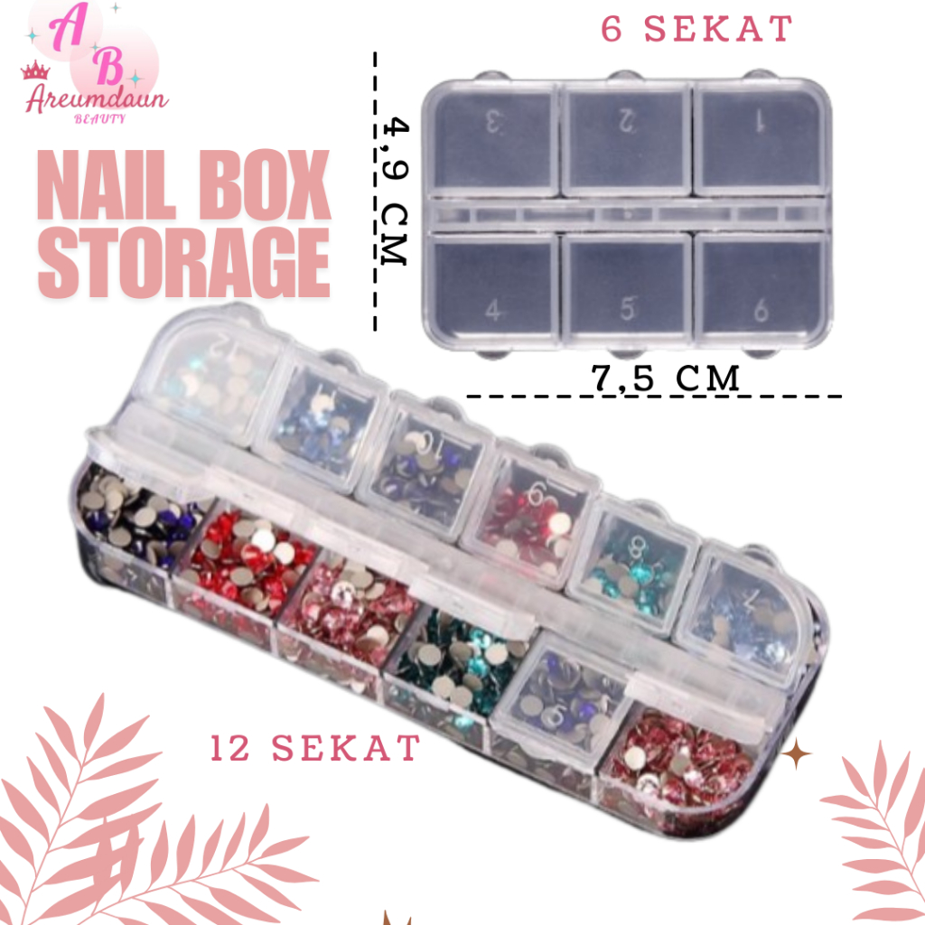 Jual Nail Box Storage 12 Sekat Dan 6 Sekat Tempat Penyimpanan Kuku Kotak Serbaguna Kotak Hiasan ...