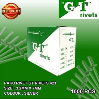 Jual Paku Rivet GT 423 size 3.2mm x 7mm isi 1000 pcs 1 Pak | Shopee ...