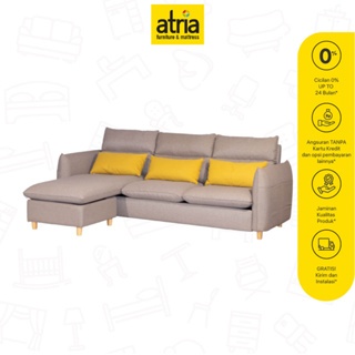 Jual Atria Bonnie Sofa Model L Shape Fabric Light Brown | Shopee Indonesia