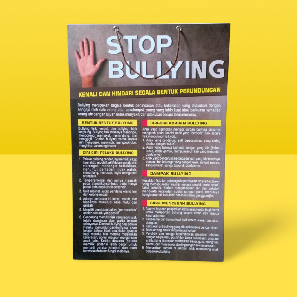 Jual Poster Gantung A3 | Hard Poster STOP Bullying | Kenali dan Hindari Perundungan | Poster ...